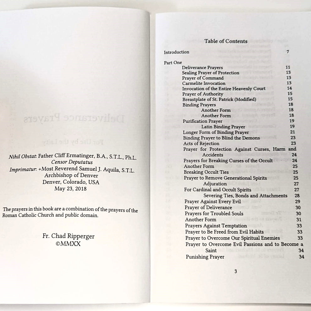 Deliverance Prayers - For Use by the Laity | Fr. Chad Ripperger - Latin ...