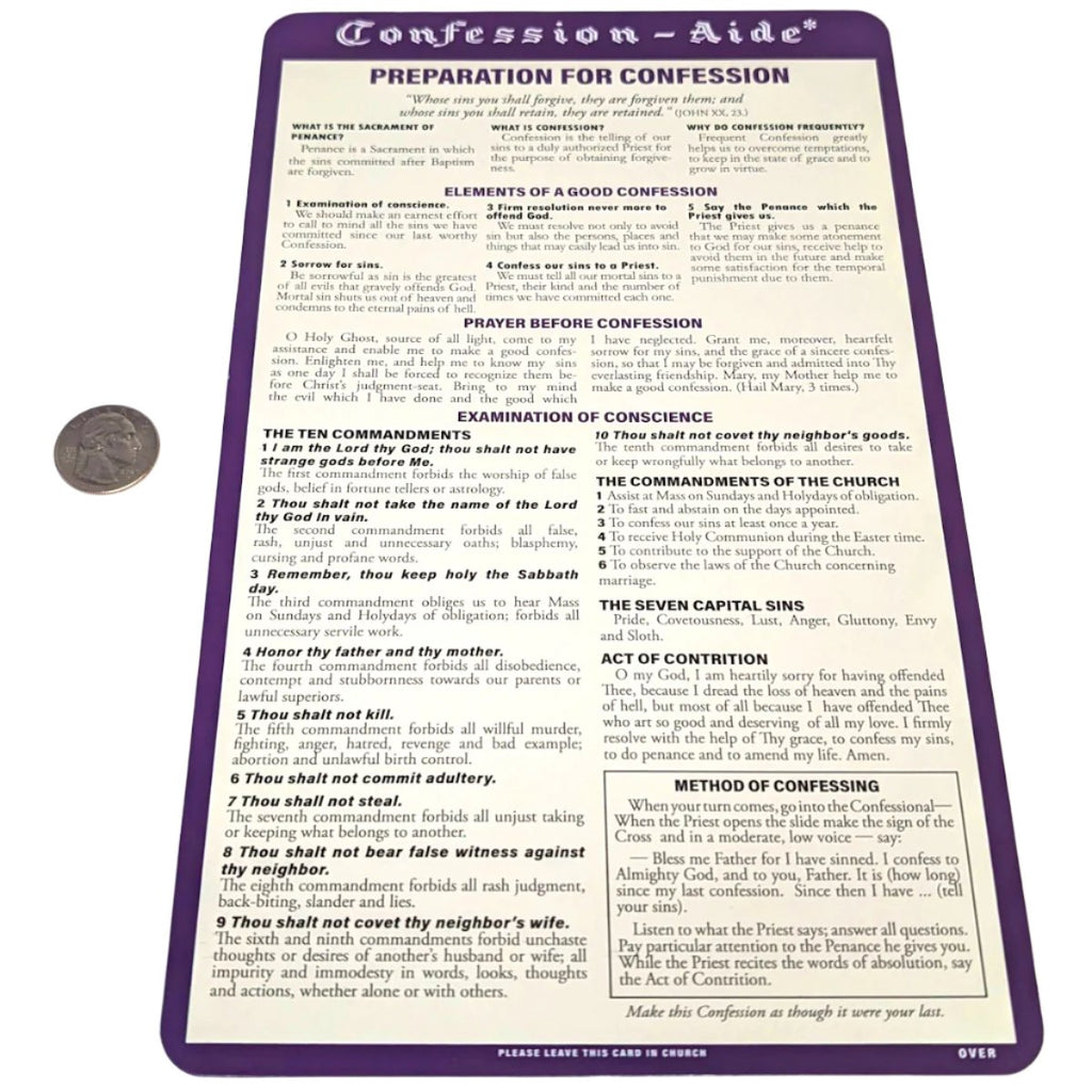 Traditional Confession Aide – Latin Mass Helper Store